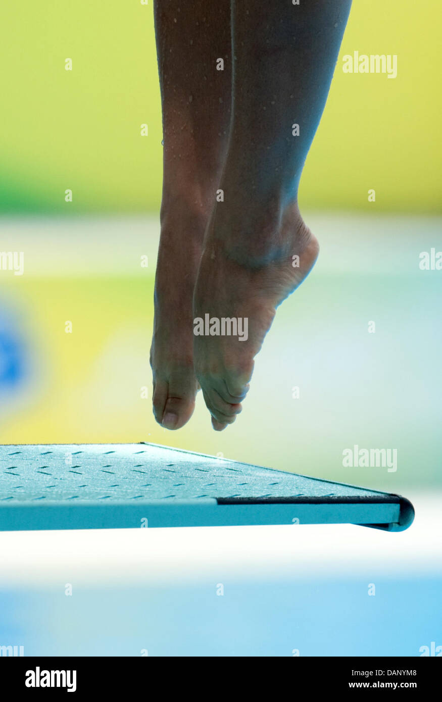 A diver performs during the Springboard training session at the 2011 ...