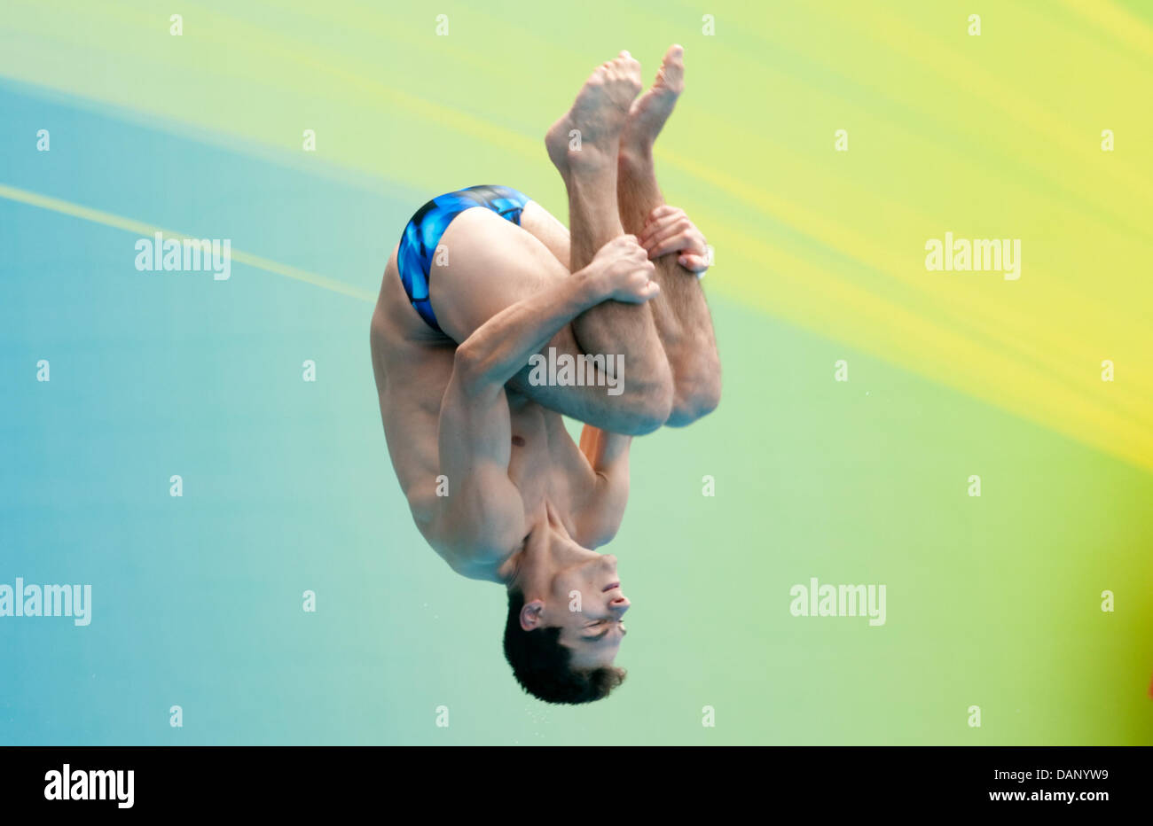 Stephan Feck from Germany in action during the men's 1m Springboard ...