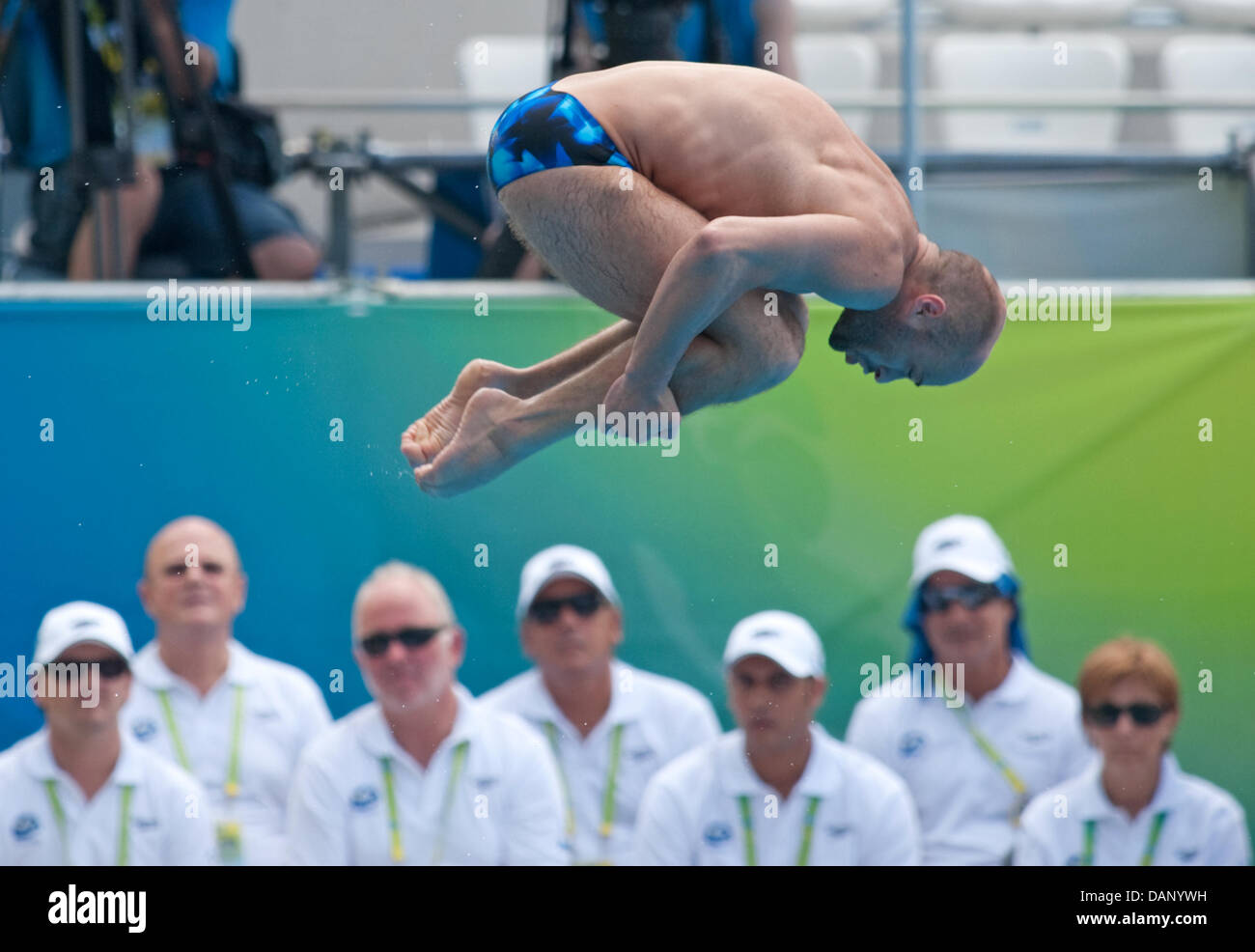 Germany's Pavlo Rozenberg in action during the men's 1m Springboard ...