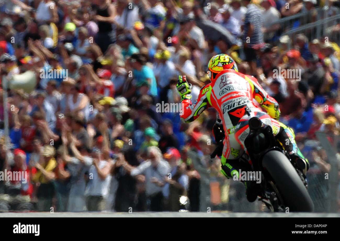 The Italian Ducati driver Valentino Rossi drives his motorcycle in the ...