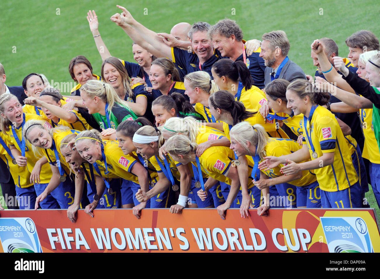 The team of Sweden celebrates after winning the FIFA Women's World Cup ...