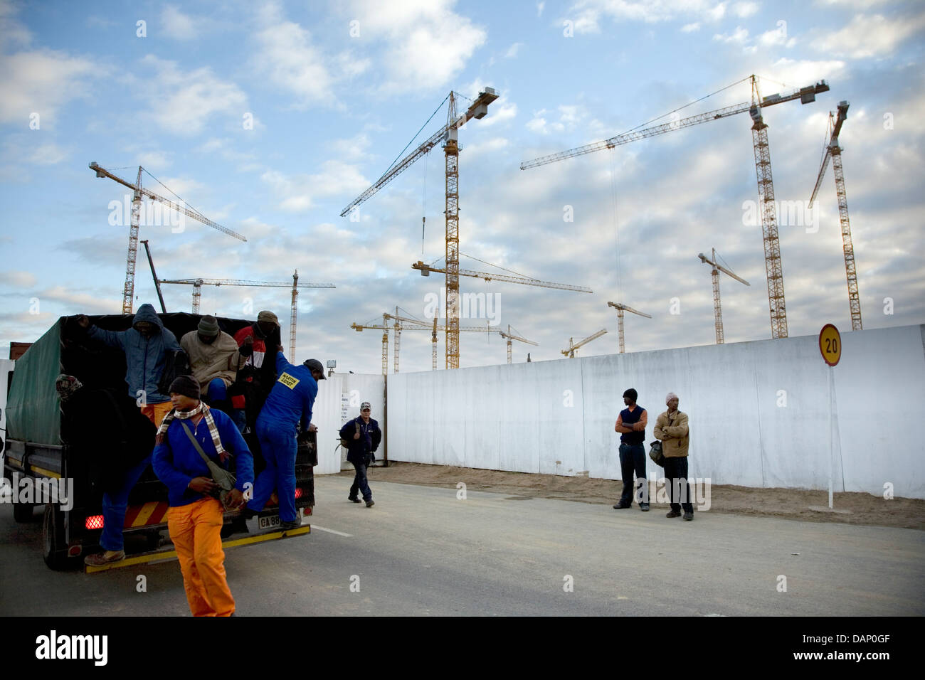 Workers arrive in early morning to begin work on new Greenpoint Stadium ...