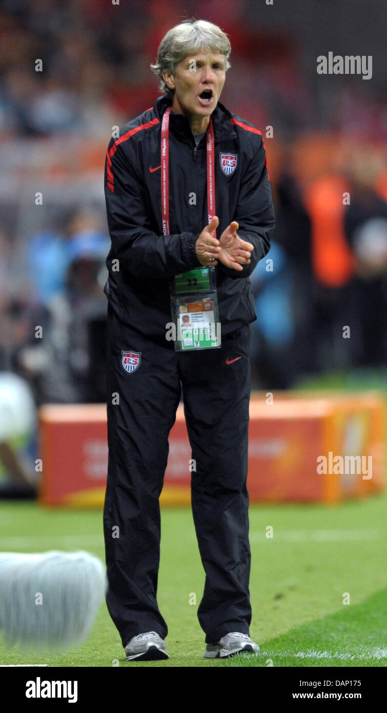 USA's head coach Pia Sundhage gestures during the FIFA Women's World ...