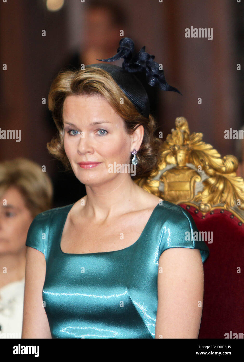 Crown Princess Mathilde of Belgium attends the Te Deum Mass at the Sint ...