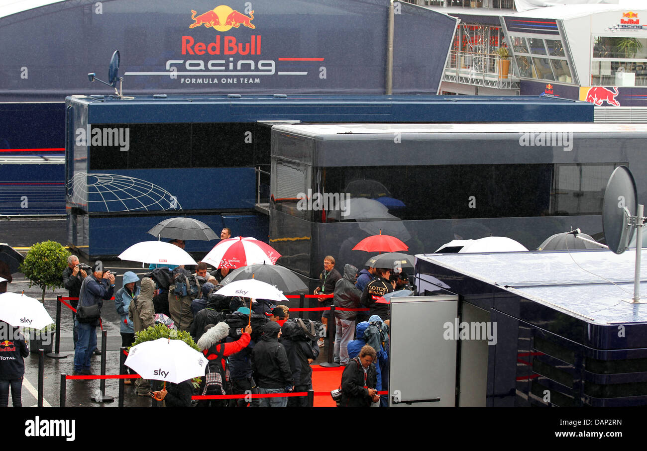 Journalists wait after the FIA press conference at the F1 race track of ...