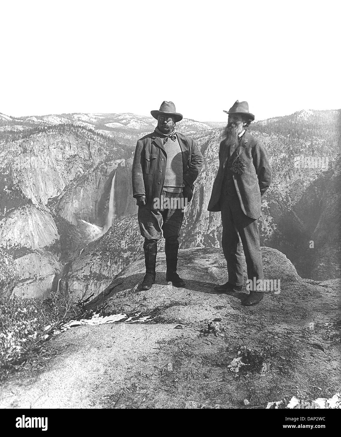 JOHN MUIR conservationist at right with US President Theodore Roosevelt ...