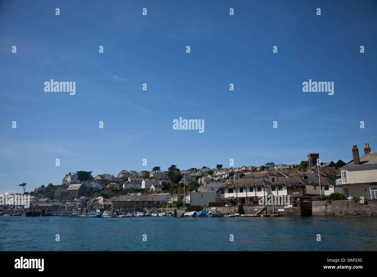 Salcombe town from the water, Devon Stock Photo - Alamy
