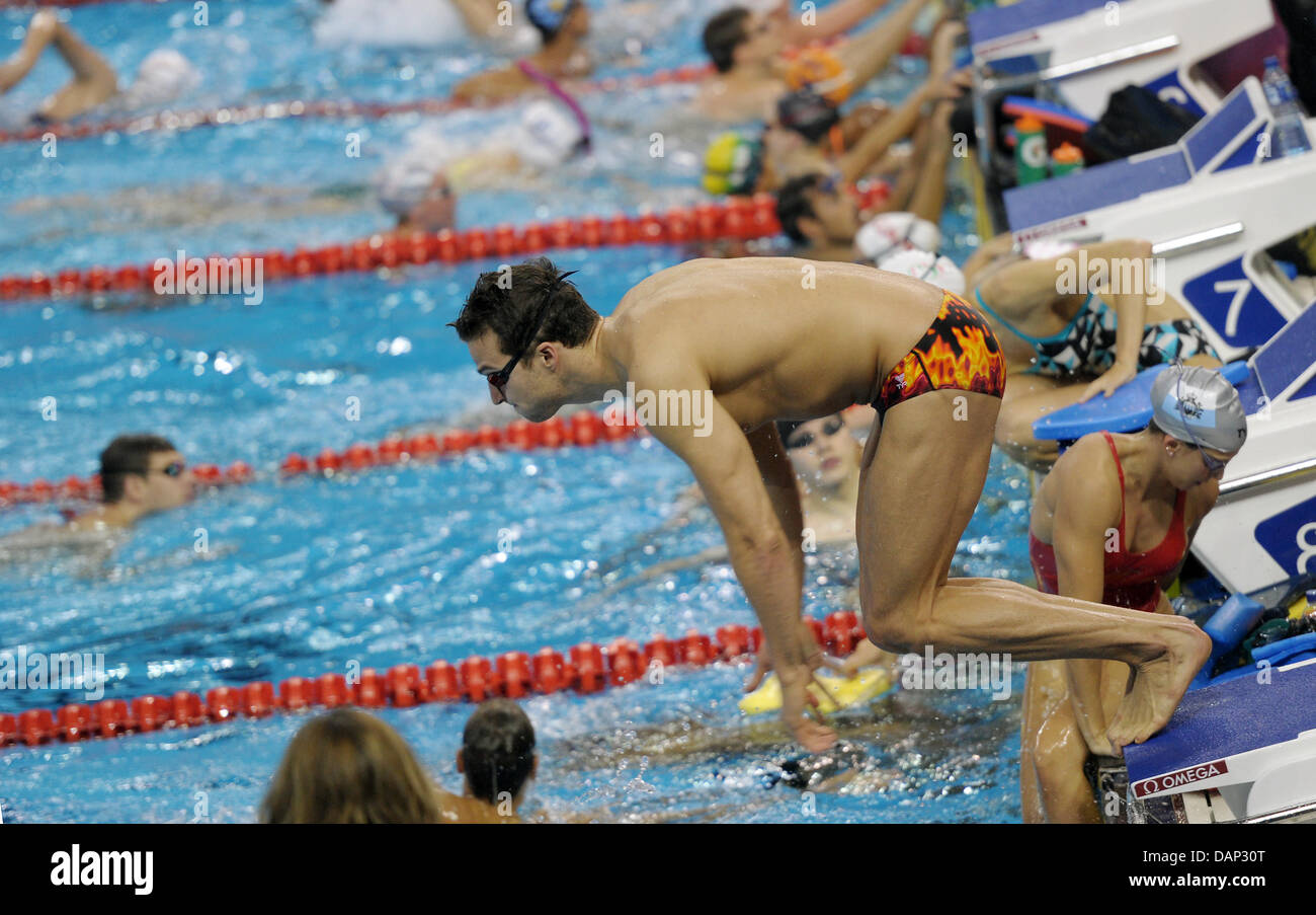 Swimmer Markus Deibler of Germany attends a training session during the 2011 FINA Swimming World ...