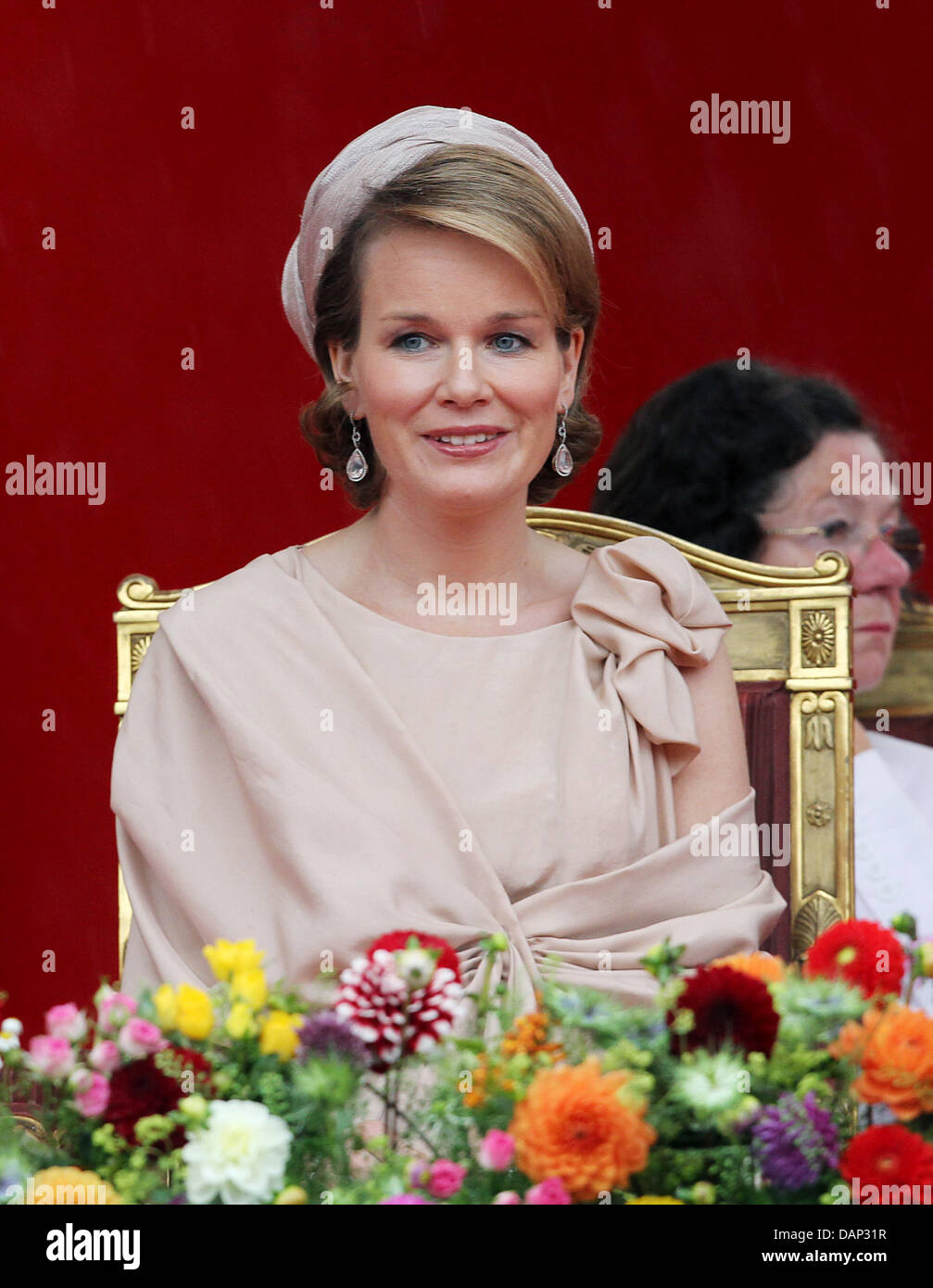 Crown Princess Mathilde of Belgium attends a military parade in front ...