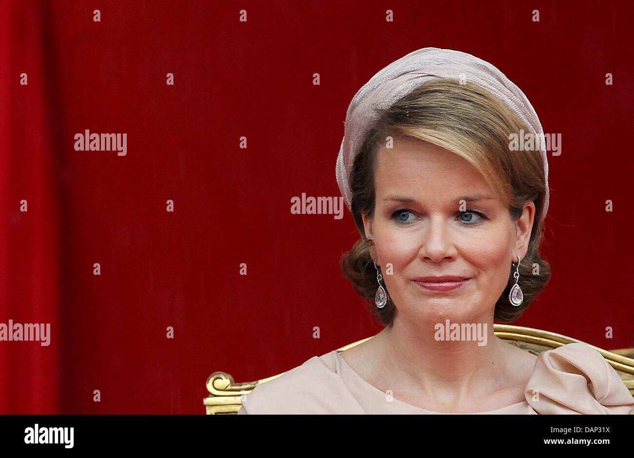 Crown Princess Mathilde of Belgium attends a military parade in front ...