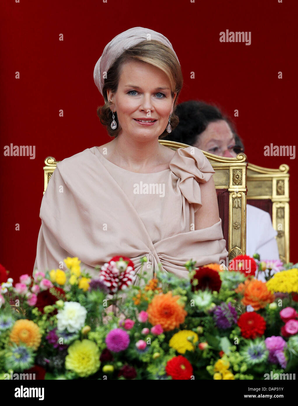 Crown Princess Mathilde of Belgium attends a military parade in front ...