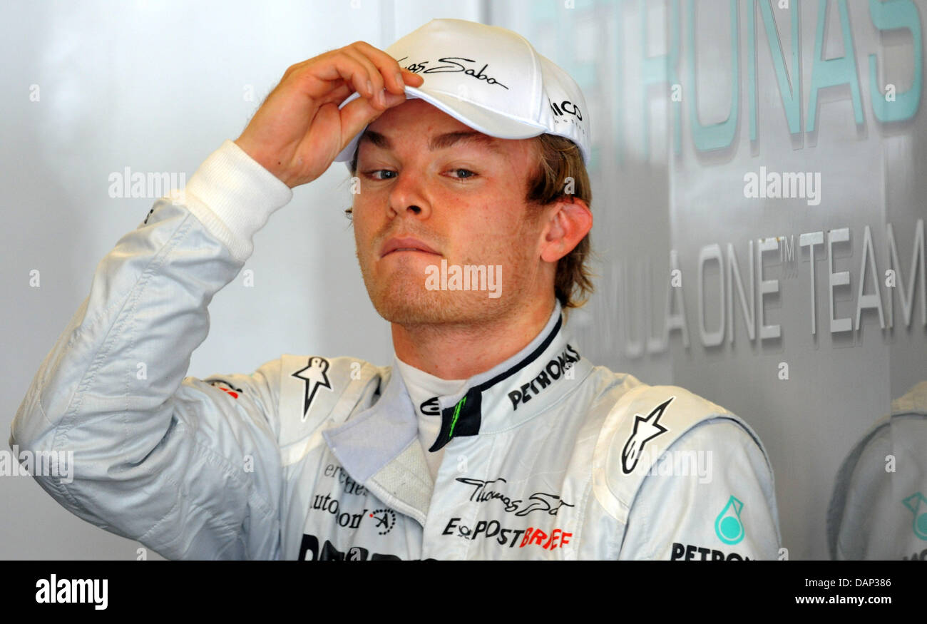 German Formula One driver Nico Rosberg of Mercedes GP seen during the ...