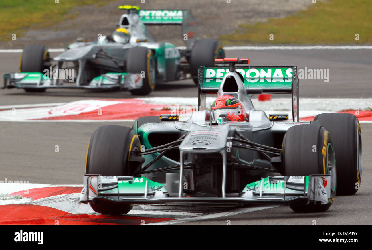 German Formula One driver Michael Schumacher of Mercedes GP in action ...