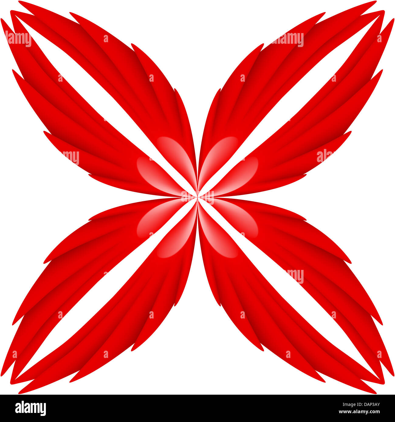 Red wings pattern. Illustration on white background Stock Photo - Alamy