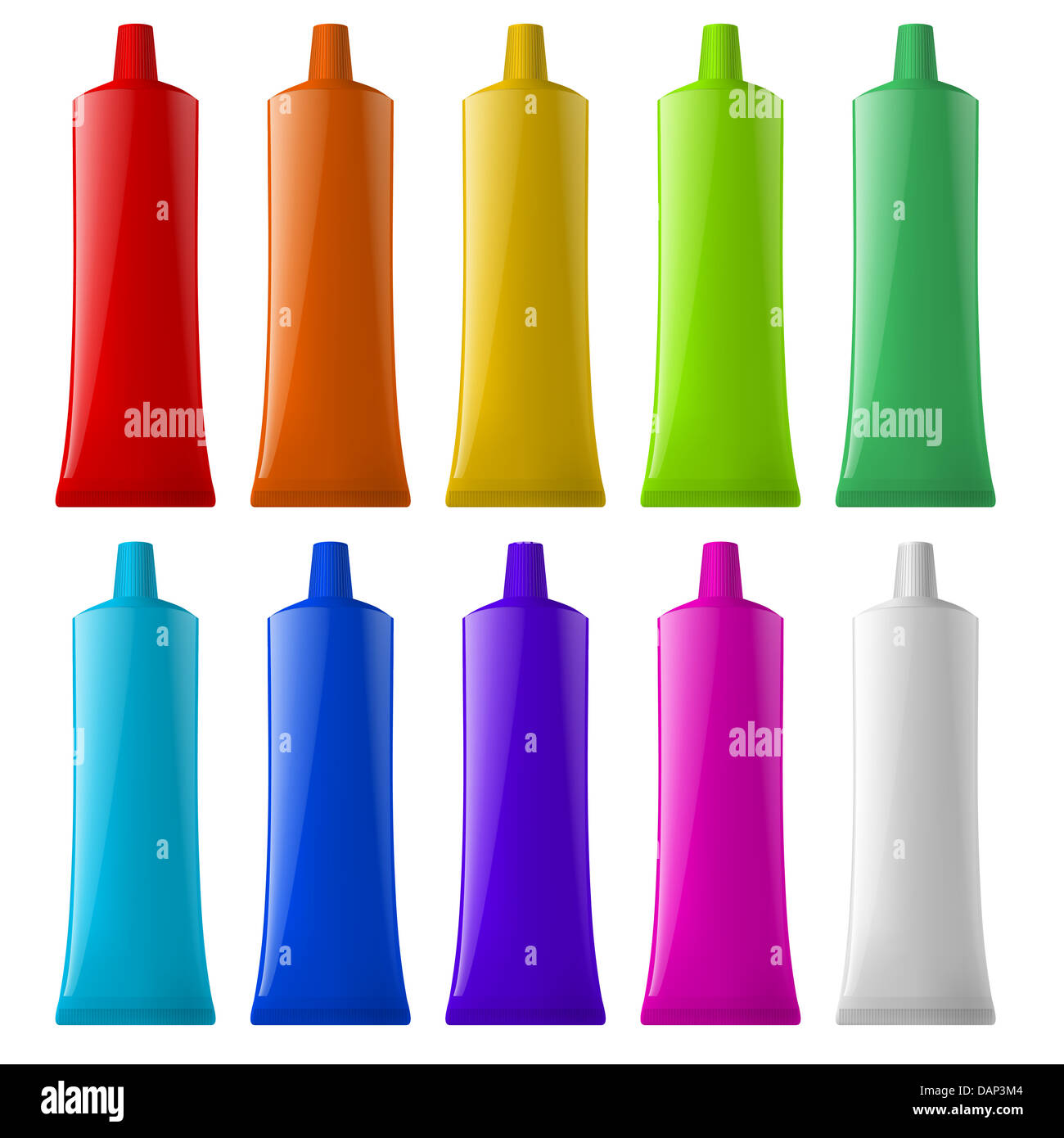 Colorful tubes. Illustration on white background for design Stock Photo ...