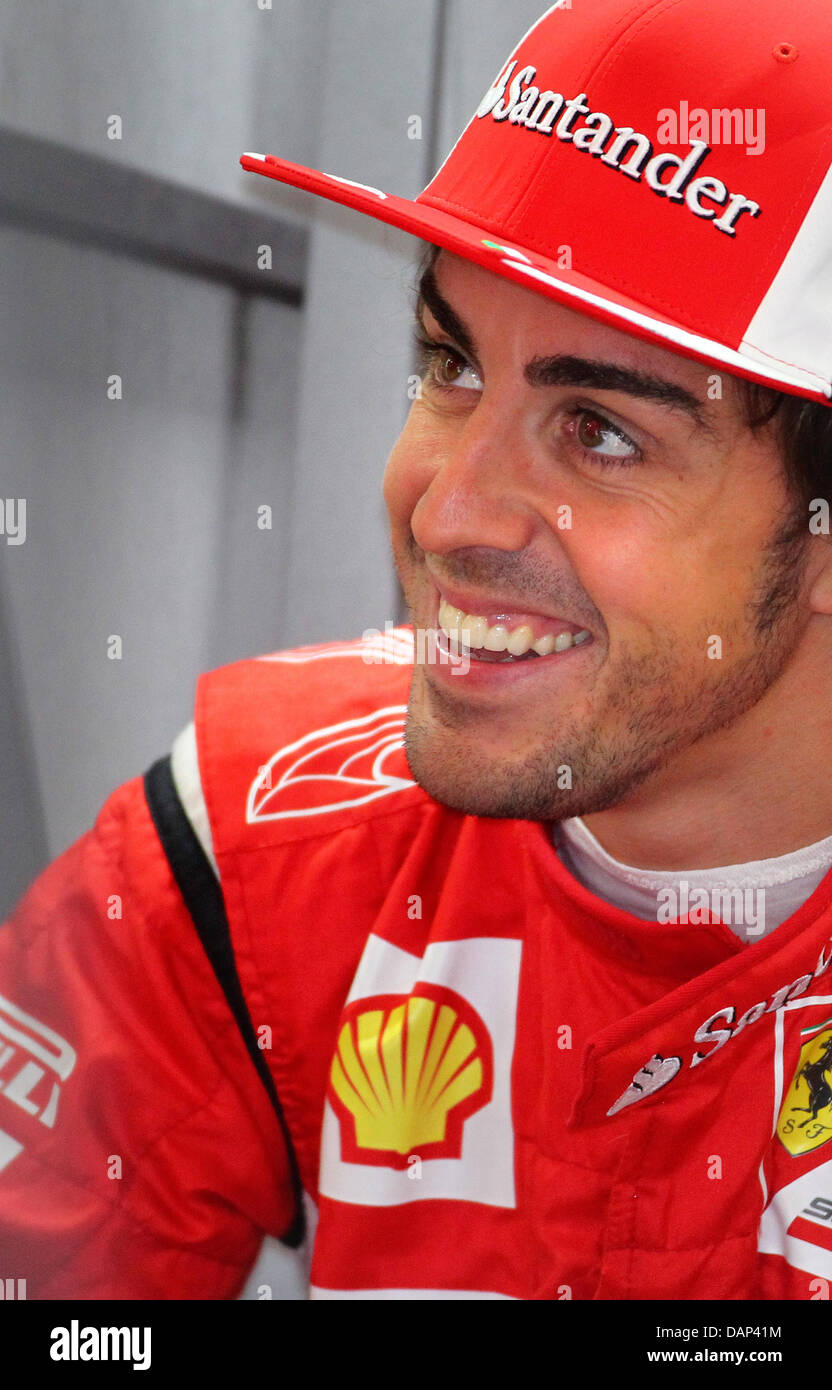 Spanish Formula One driver Fernando Alonso of Ferrari smiles during the ...