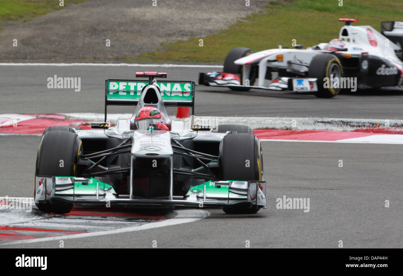 German Formula One driver Michael Schumacher of Mercedes GP in action ...