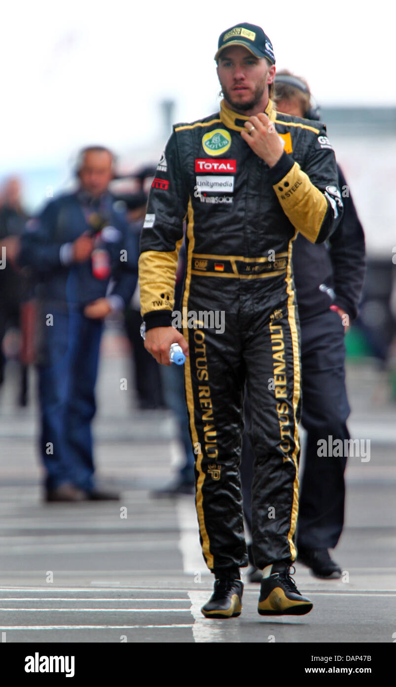 German Formula One driver Nick Heidfeld of Lotus Renault seen in the ...