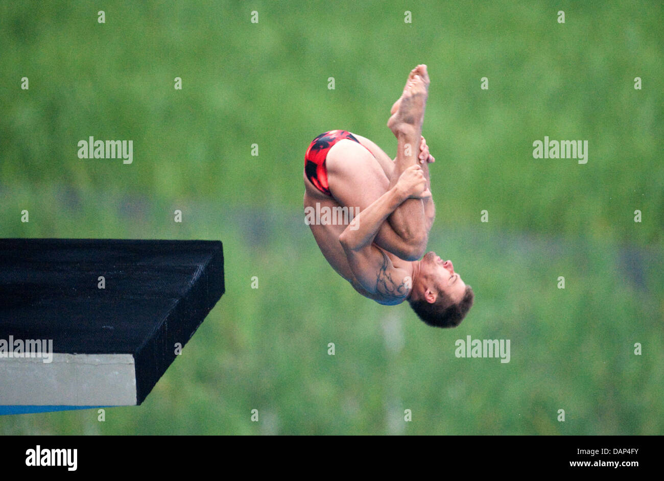 Sascha Klein of Germany in action during the 10m platform final at the ...