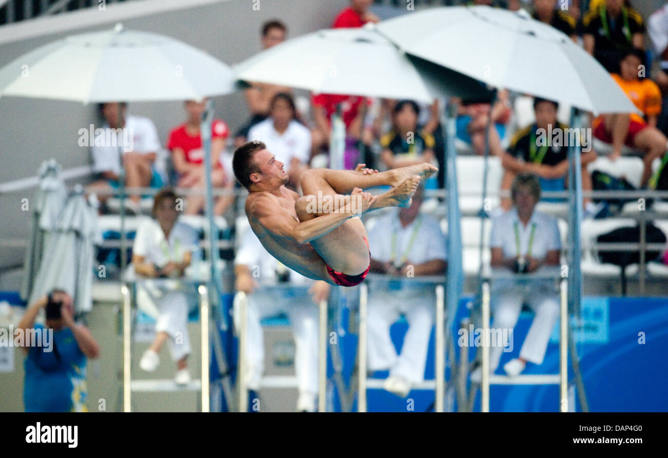 Sascha Klein of Germany in action during the 10m platform final at the ...