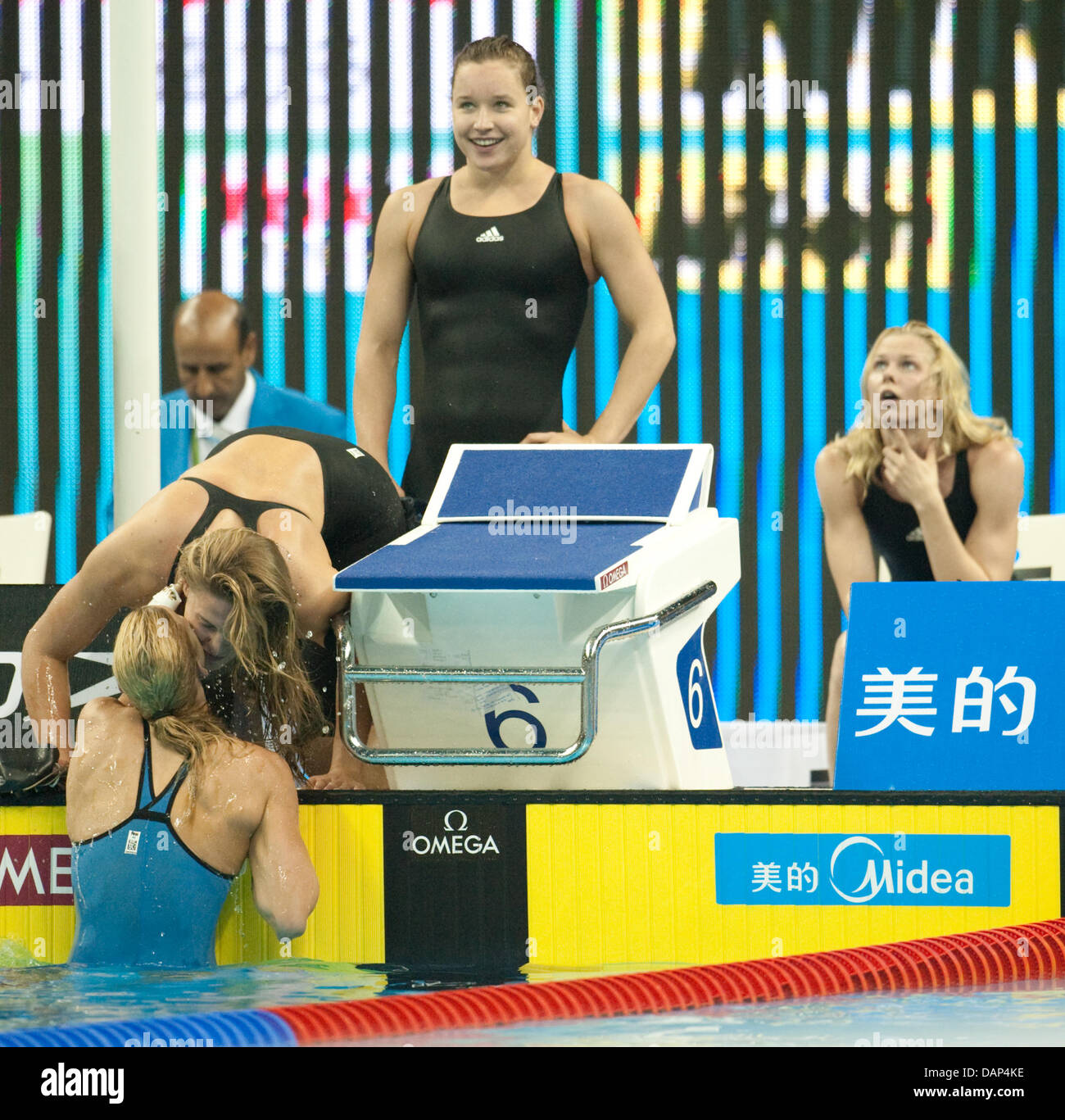 Daniela Schreiber (in the water), Lisa Vitting, Silke Lippok and Britta ...