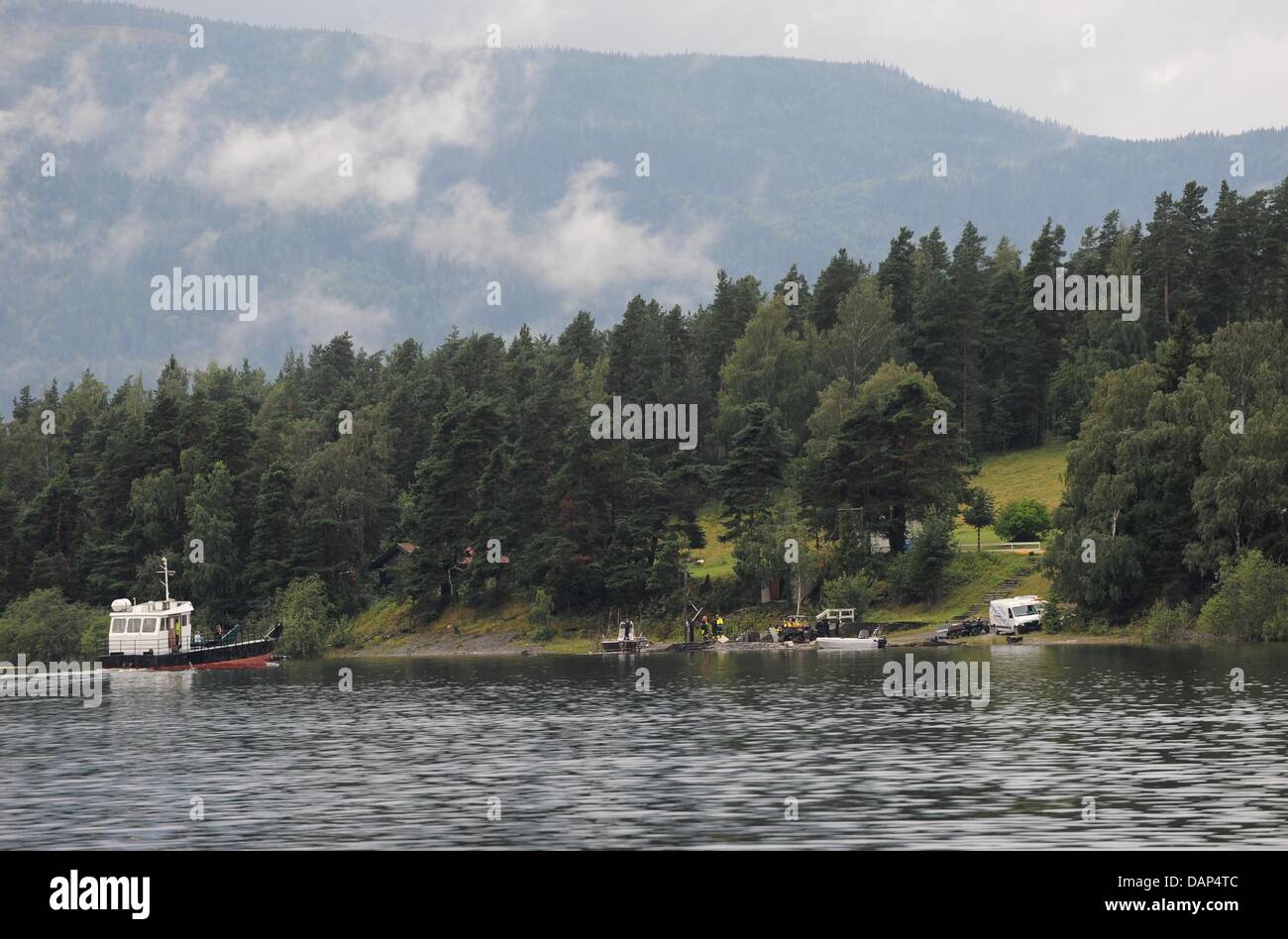 A ferry makes its way to Utoya island, Norway, 24 July 2011. The ...