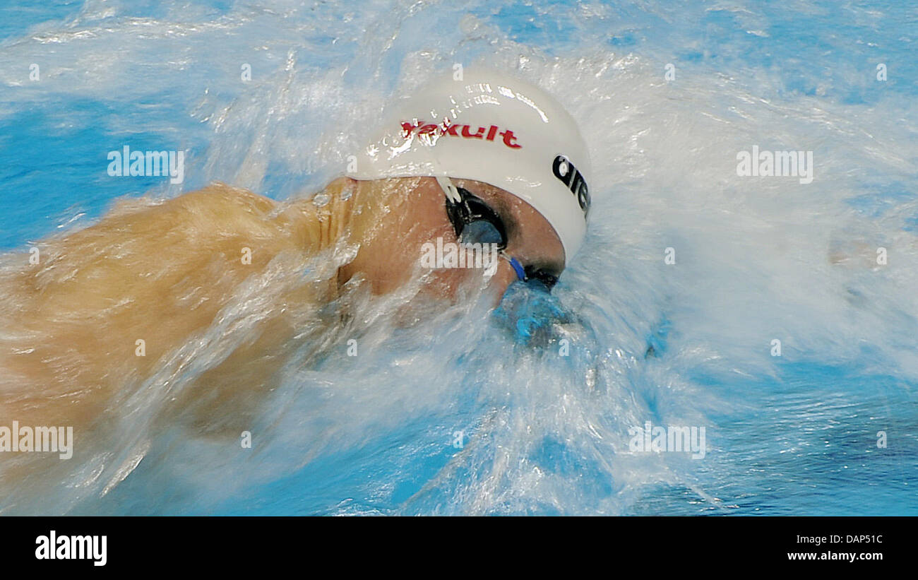 Paul Biedermann of Germany competes in a men's 200m freestyle heat at ...
