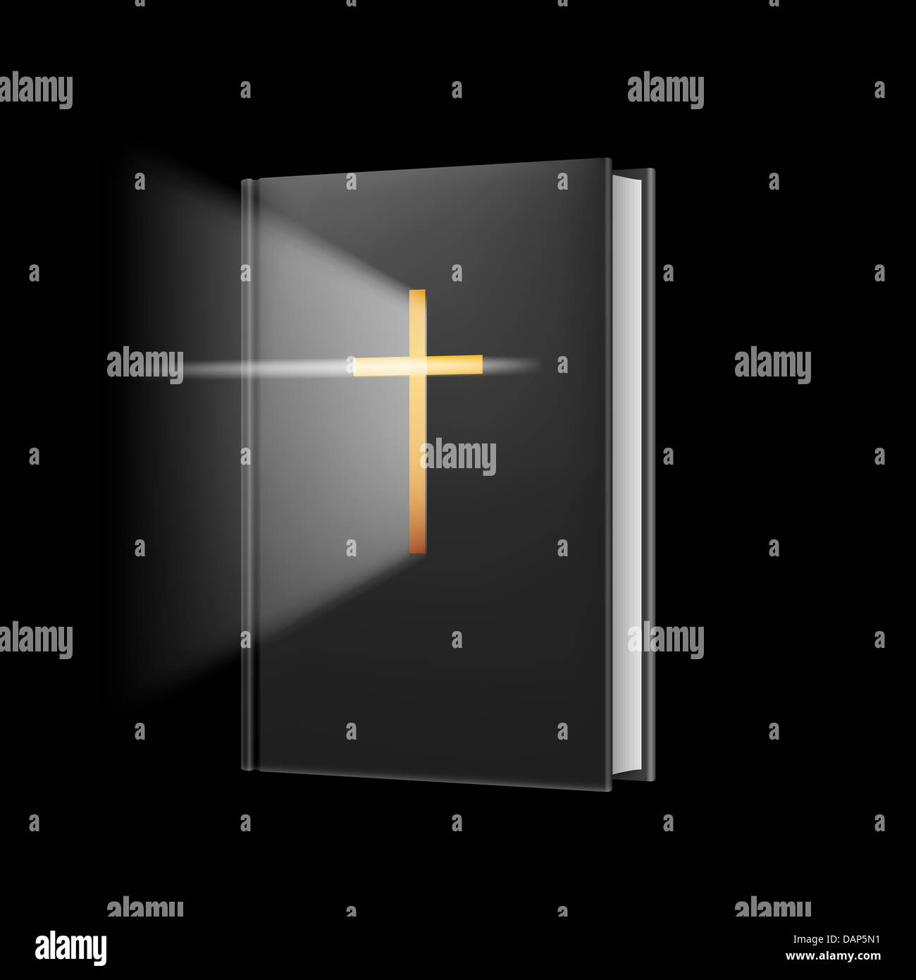 Realistic bible. Illustration on black background for design Stock ...
