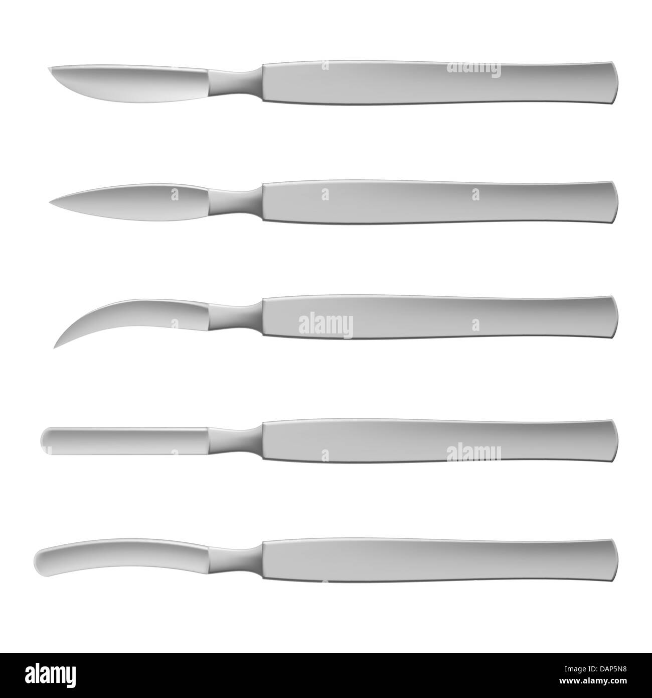 Scalpels of metal. Illustration on white background Stock Photo - Alamy