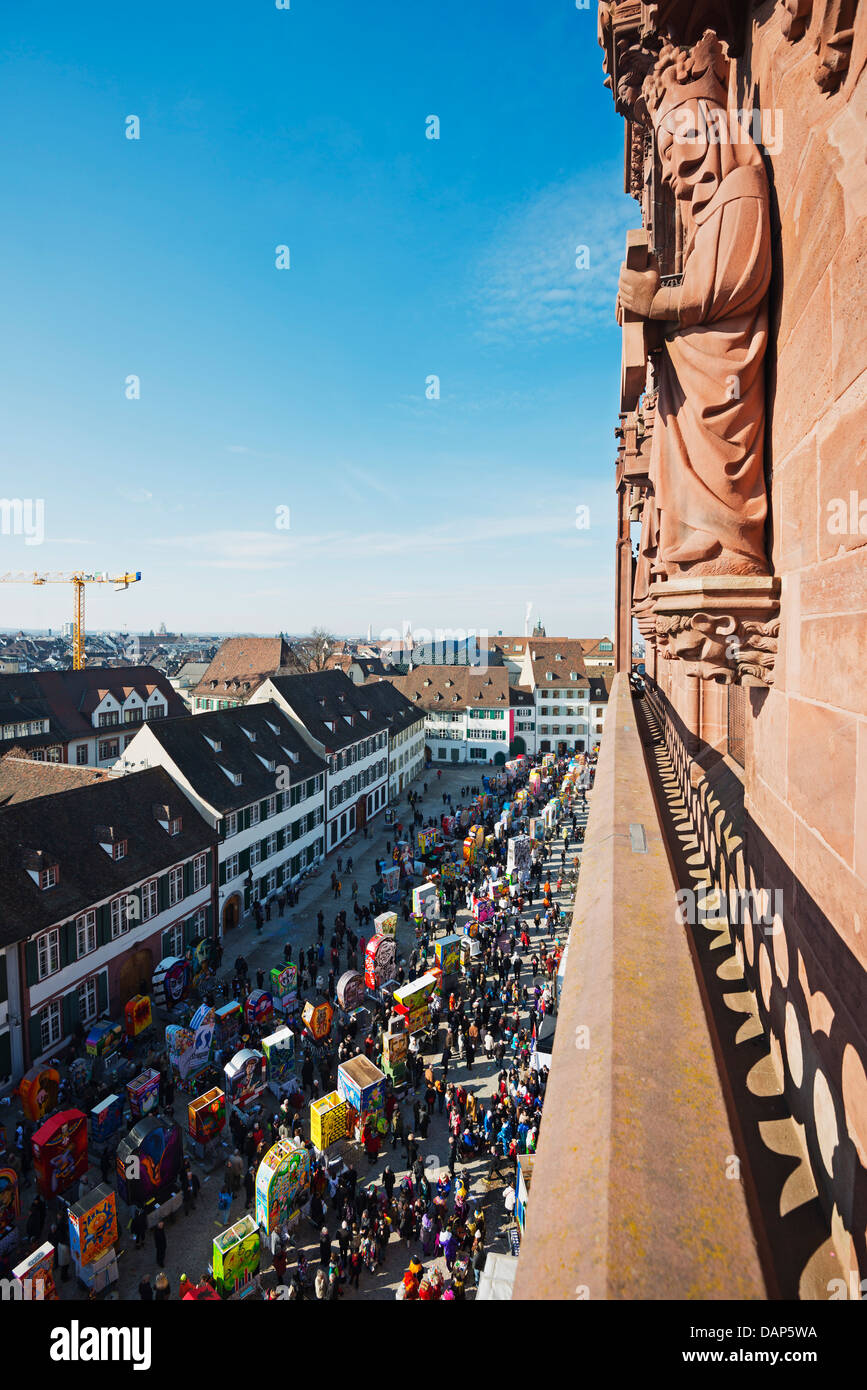Europe, Switzerland, Basel, Fasnact spring carnival lantern displays ...