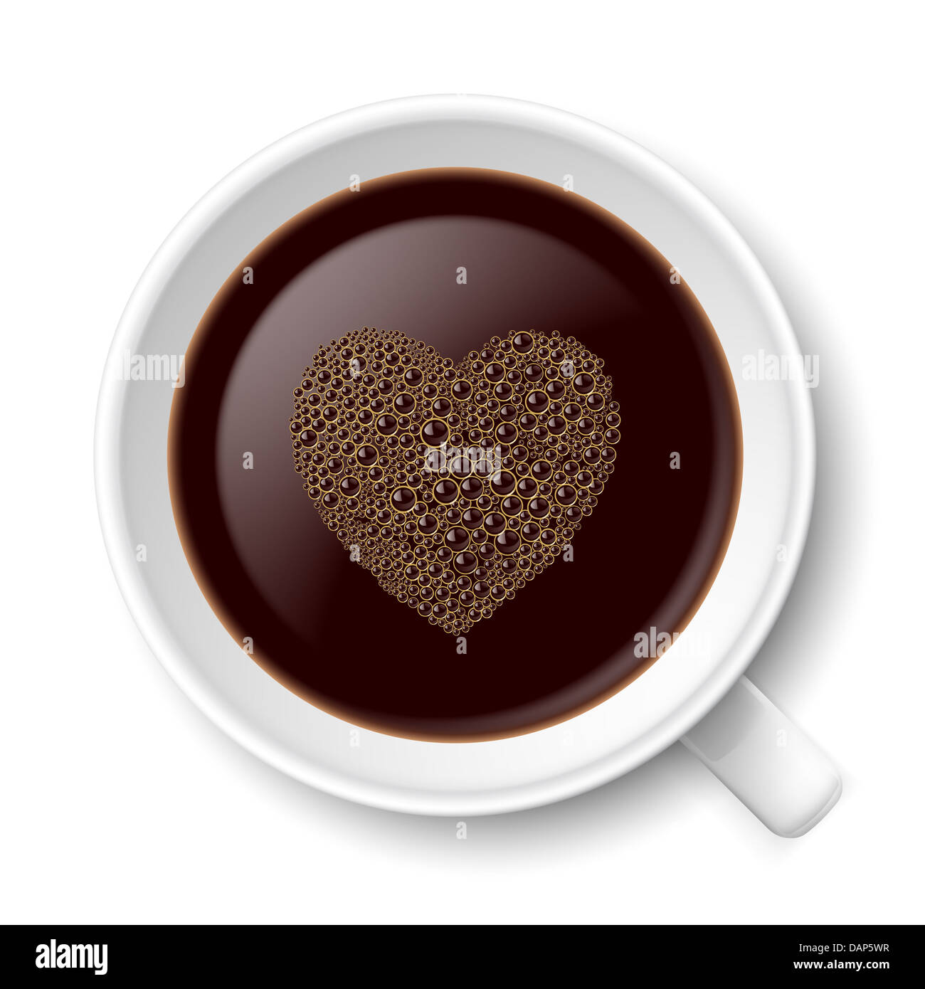 Mug of coffee. Top view illustration on white background for design ...
