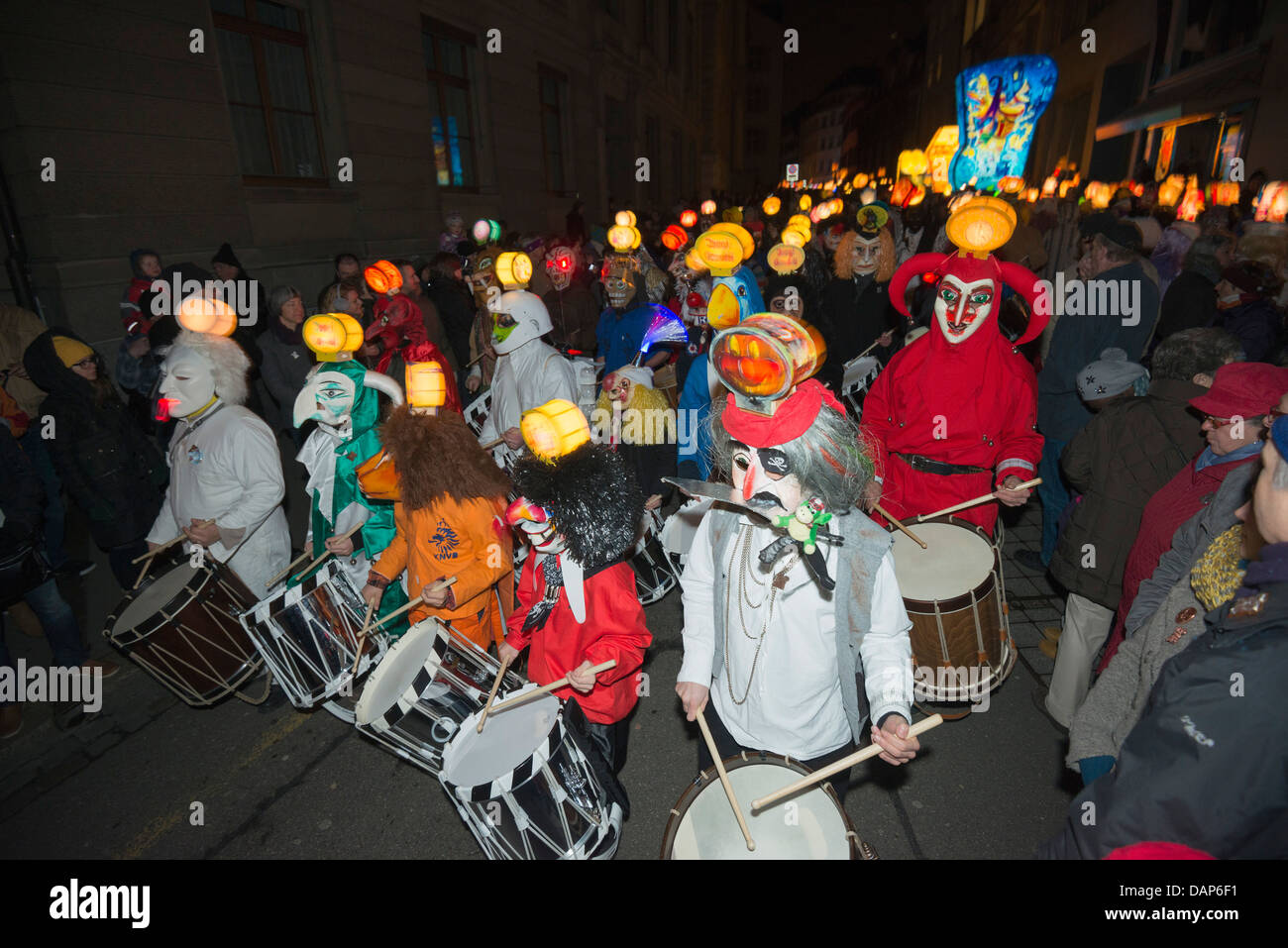 Europe, Switzerland, Basel, Fasnact spring carnival, Morgenstraich ...