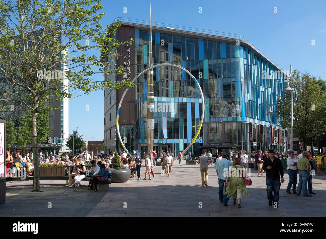 The Hayes and Central Library Cardiff Stock Photo - Alamy