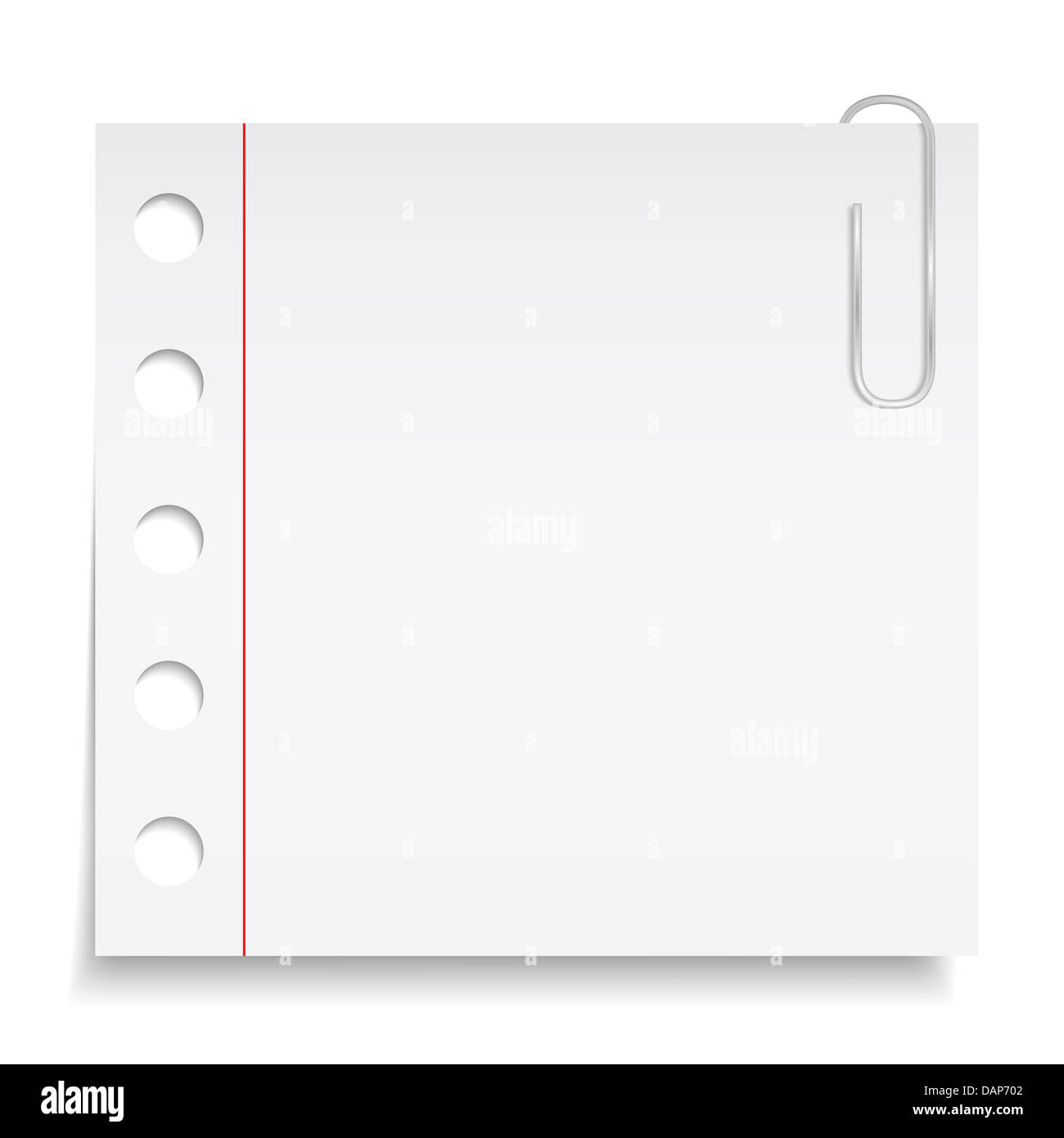 White paper note with clip Stock Photo - Alamy