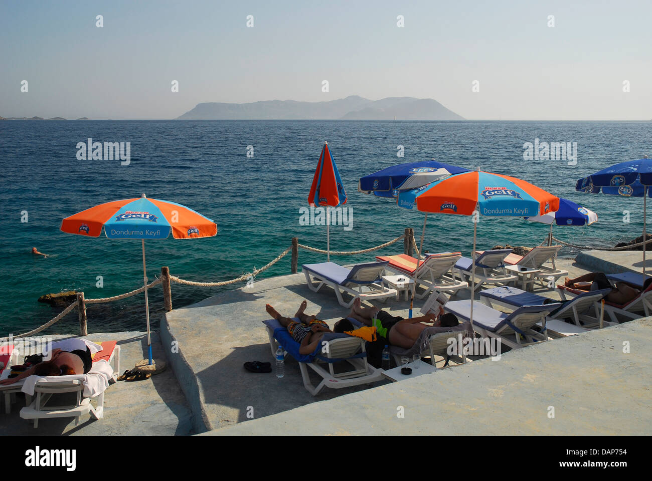 Turkey, Antalya, People relaxing at Mediterranean Sea Stock Photo - Alamy