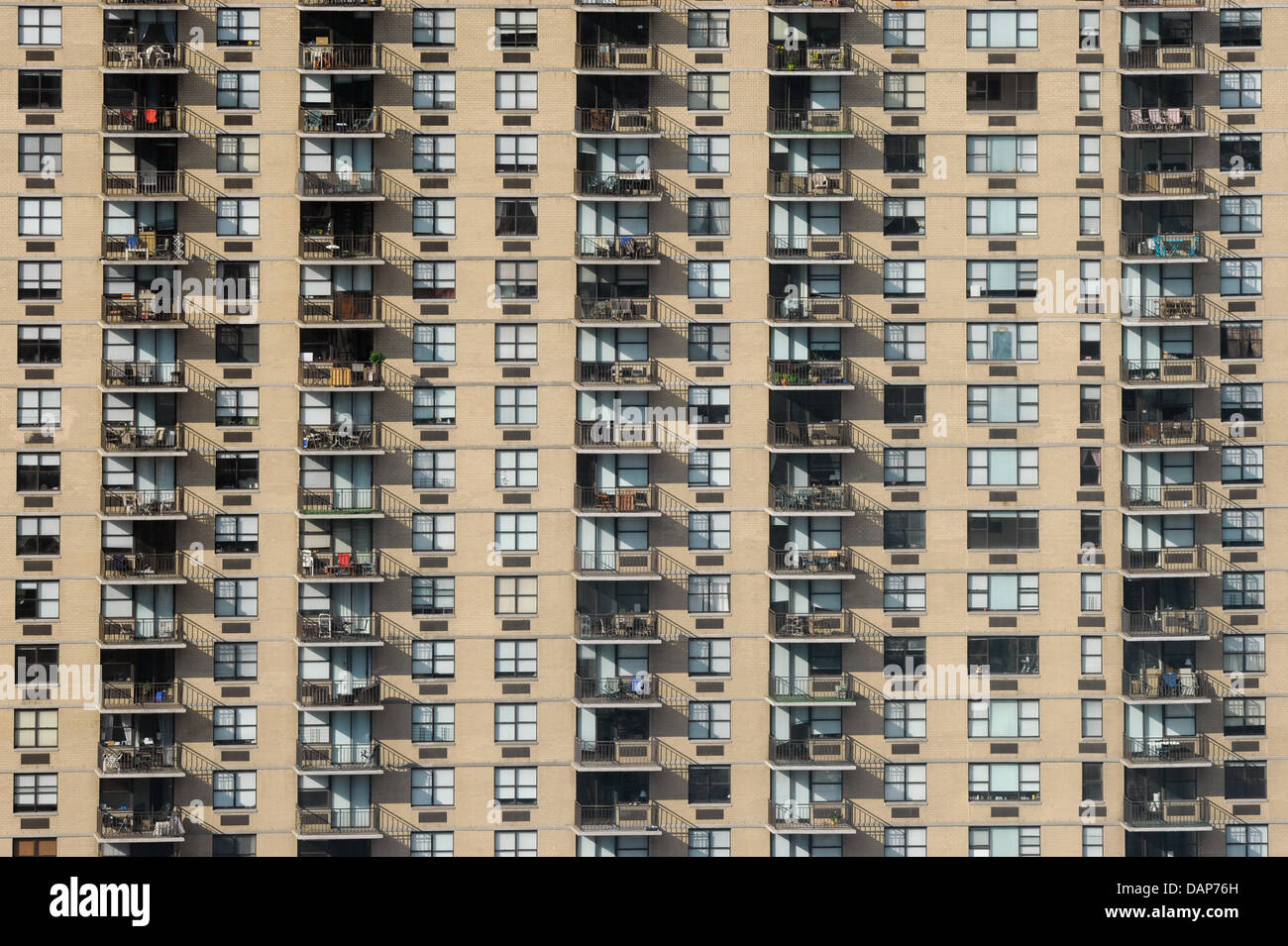 City view of New York - Windows of a residential and office building ...