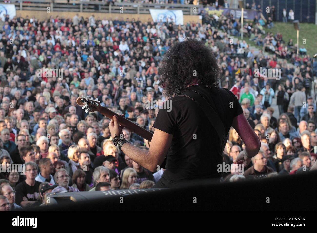 Guitarrist of the Libanese rock band The Kordz, Alan Azar, performs as ...