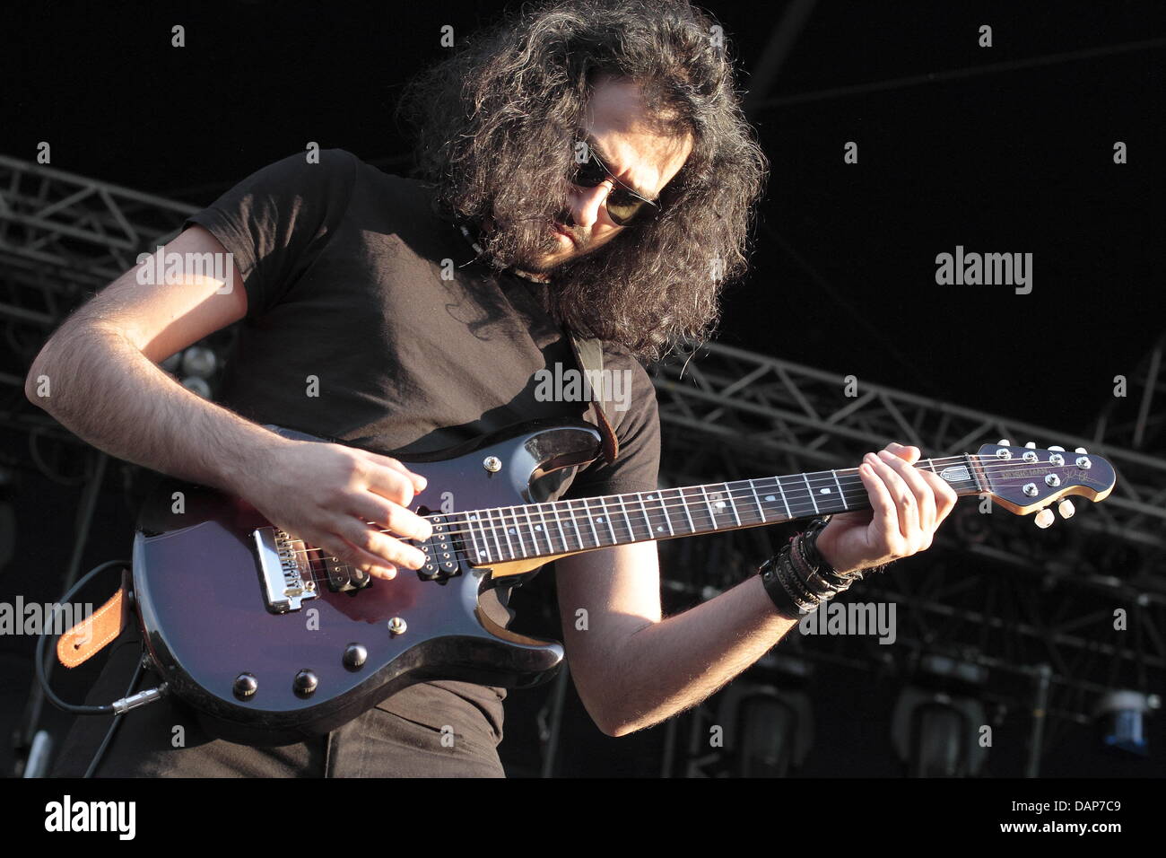 Guitarrist of the Libanese rock band The Kordz, Alan Azar, performs as support of Deep Purple in ...