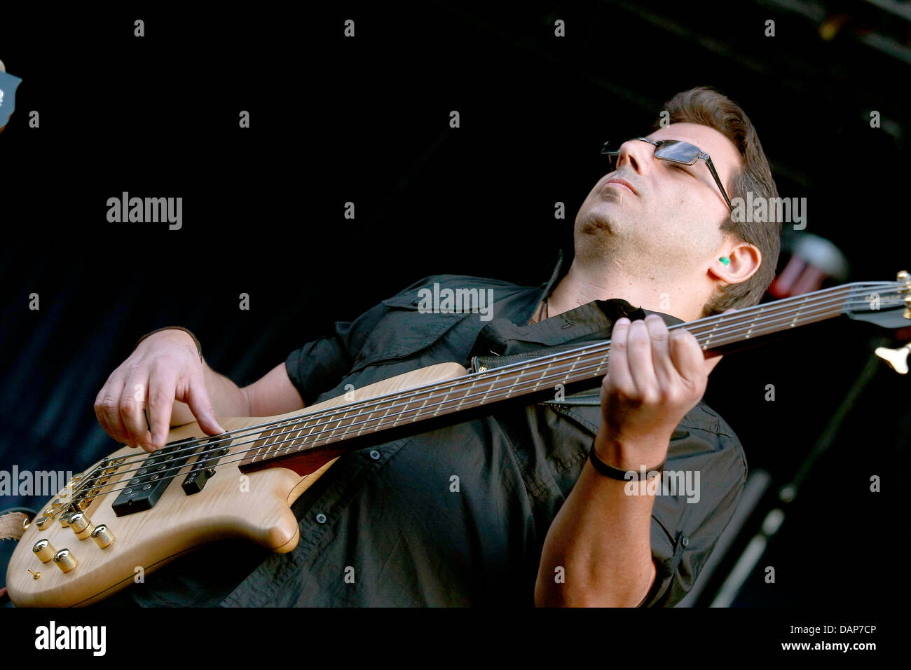 Bassist Nadim Abou-Chacra of the Libanese rock band The Kordz performs in Dresden, Germany, 23 ...