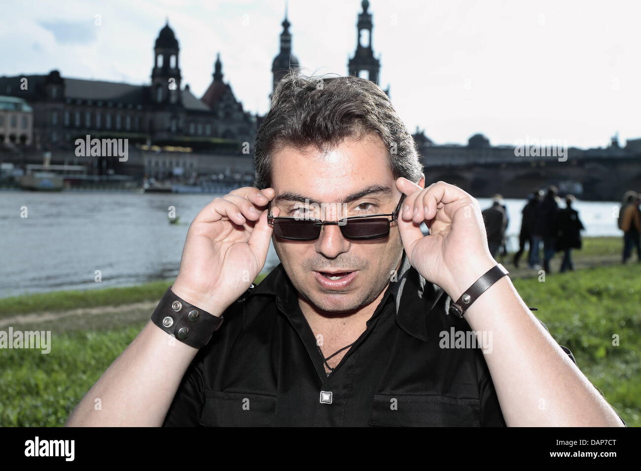 Bassist Nadim Abou-Chacra of the Libanese rock band The Kordz poses prior to the concert of the ...