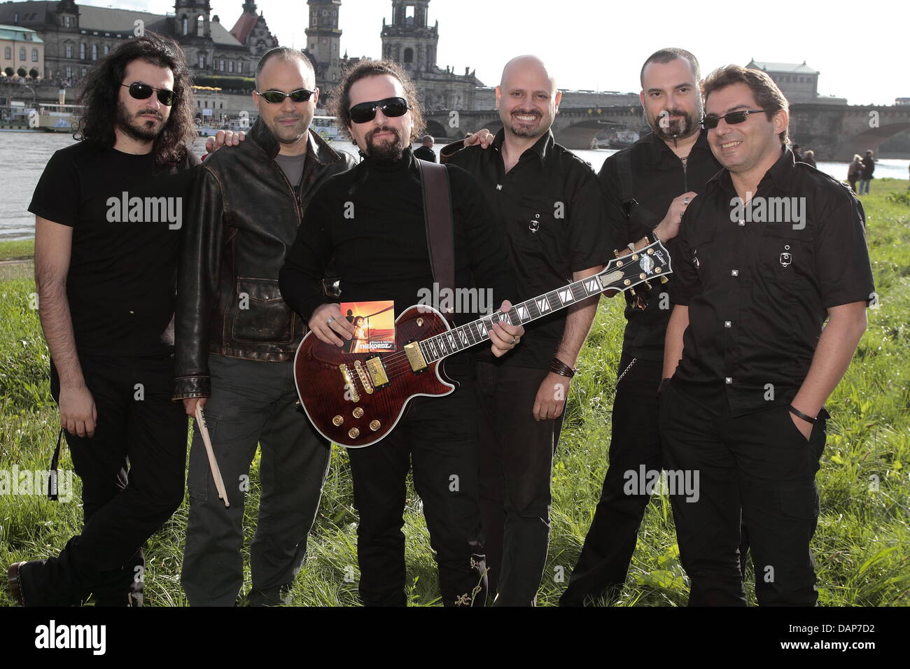 The Libanese rock band The Kordz poses prior to the concert of the band in Dresden, Germany, 23 ...