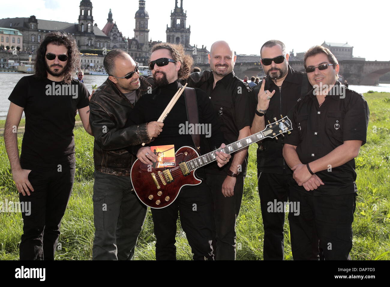 The Libanese rock band The Kordz poses prior to the concert of the band in Dresden, Germany, 23 ...