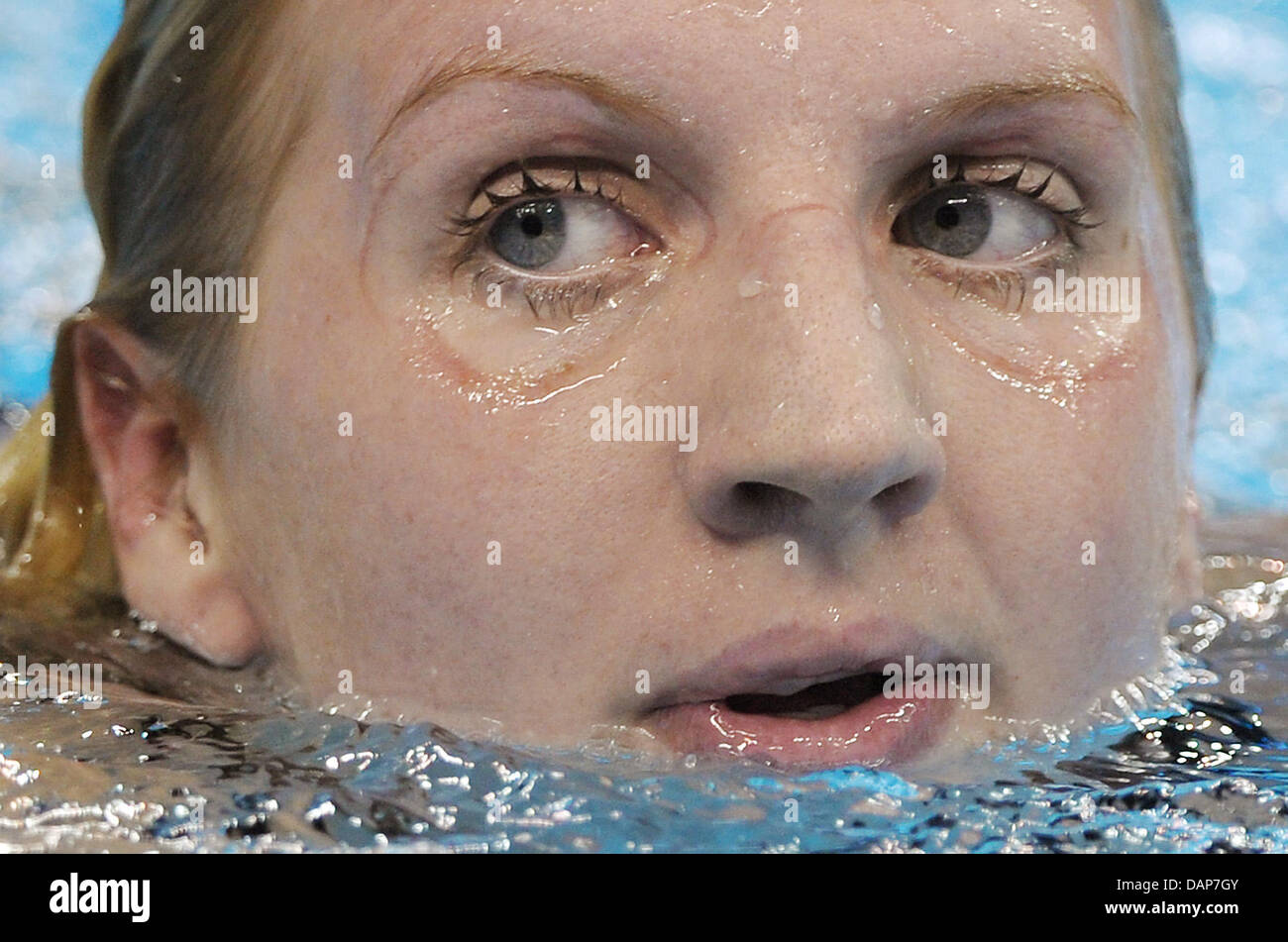 Swimmer Rebecca Adlington of Great Britan after winning the 800m ...