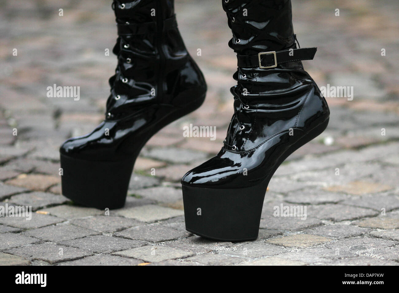 A participant is wearing hoof-like shoes at Christopher Street Day ...