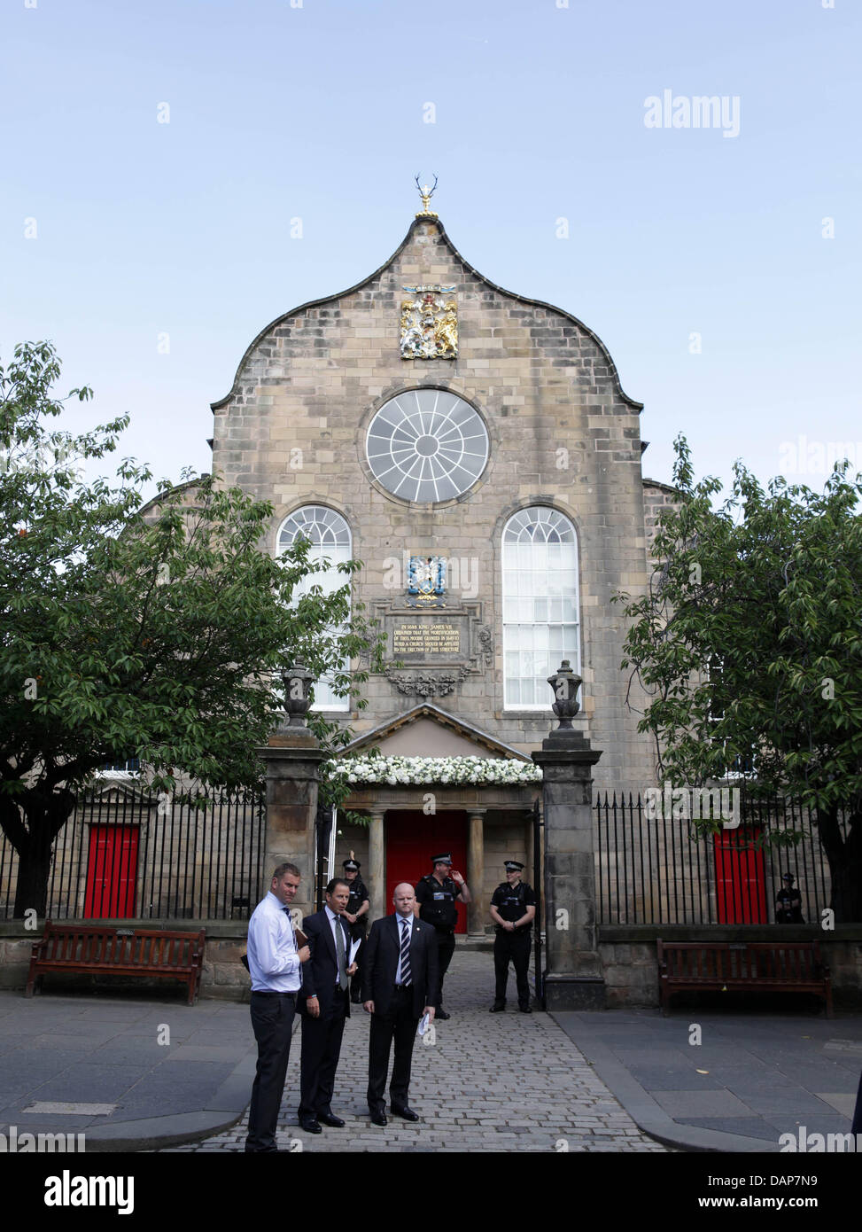 The Canongate Kirk in Edinburgh before the wedding ceremony of Zara ...
