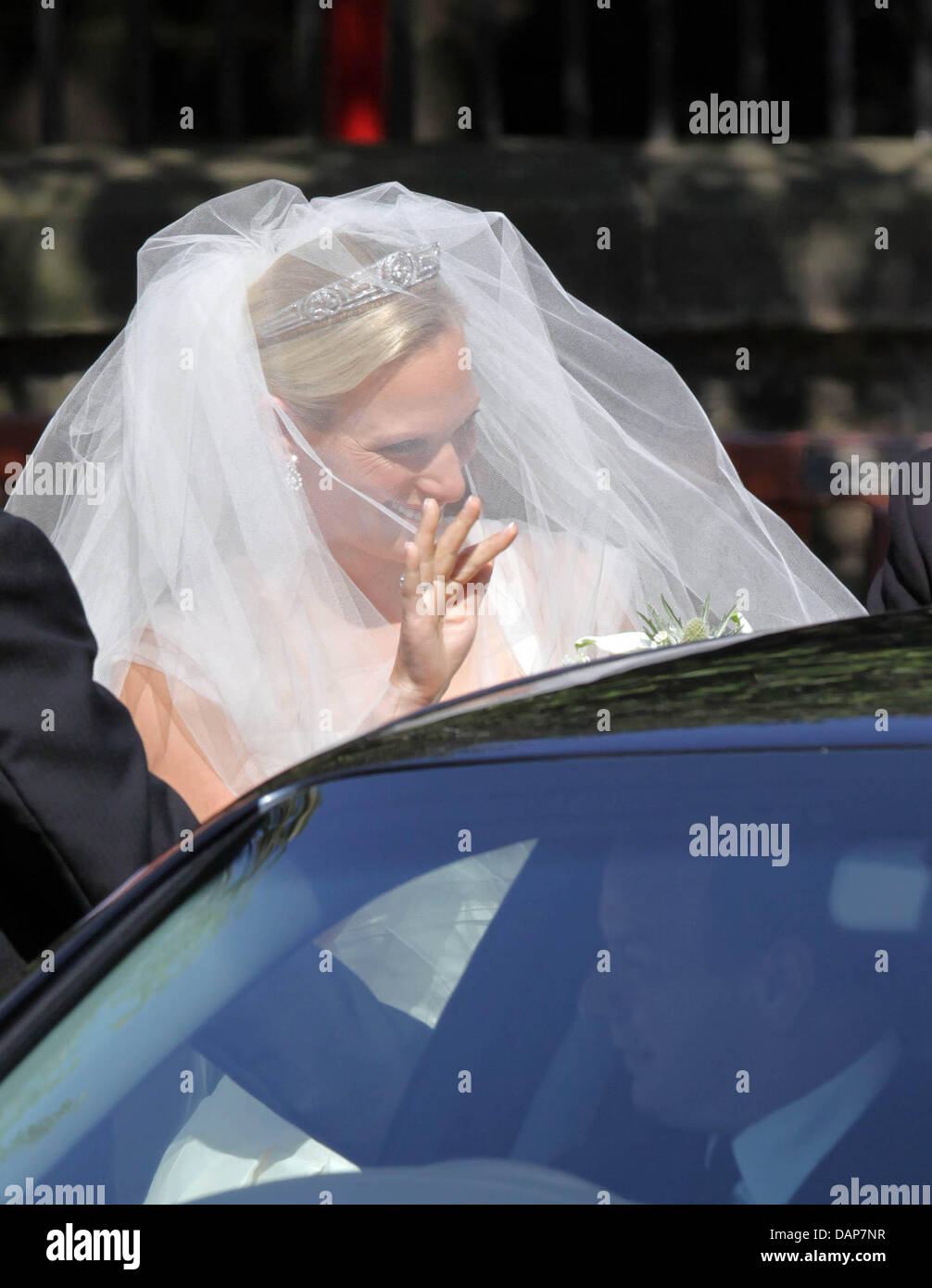 The bride Zara Phillips arrives for her wedding ceremony with Mike ...