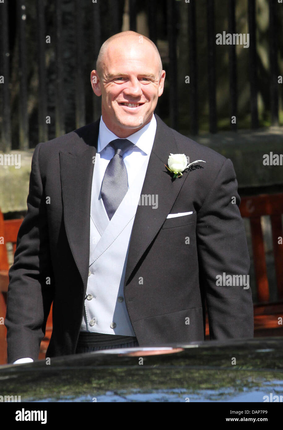 Mike Tindall arrives for his wedding ceremony with Zara Phillips at the ...