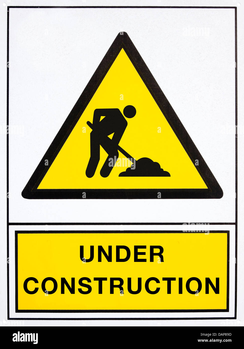 under construction signal, in english language Stock Photo - Alamy