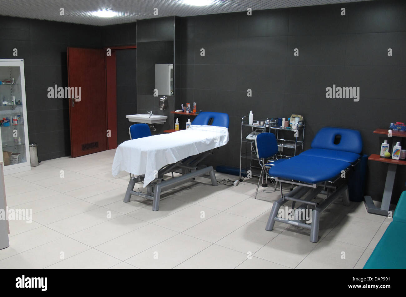 A medical room of the soccer stadium in Poznan is pictured on 09 June ...