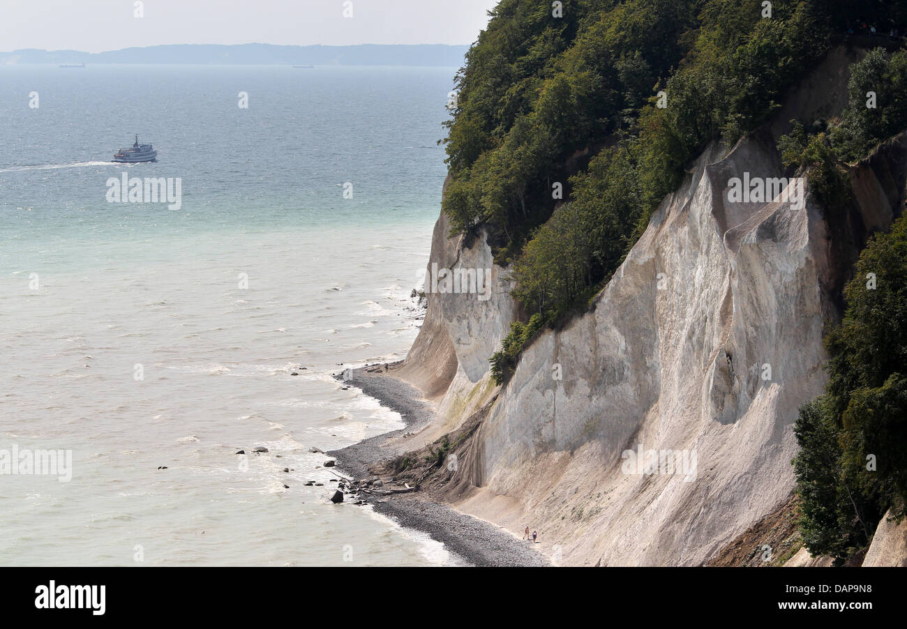The chalk cliffs are pictured on the island of Rugia in Sassnitz ...